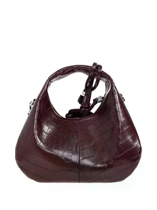 GANNI Crocodile-effect Tote Bag