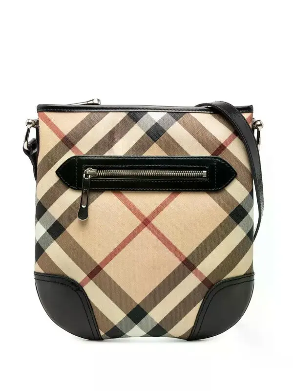 Burberry 2000-2017 Supernova Check Coated Canvas Dryden Crossbody Bag - Brown