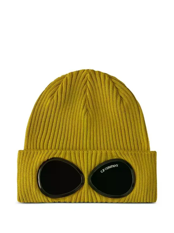 C.P. COMPANY Goggle Ribbed Beanie - Yellow