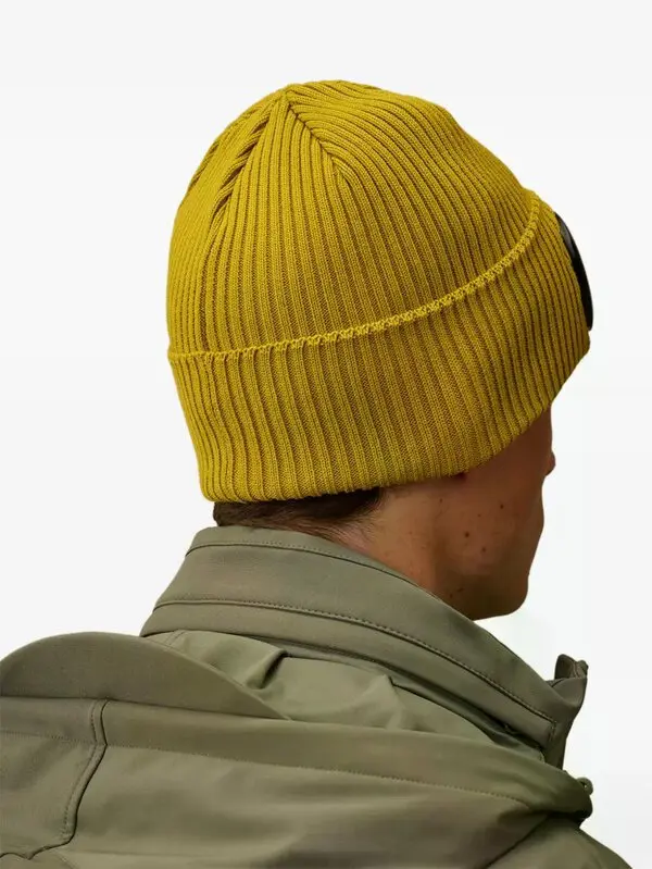 C.P. COMPANY Goggle Ribbed Beanie - Yellow