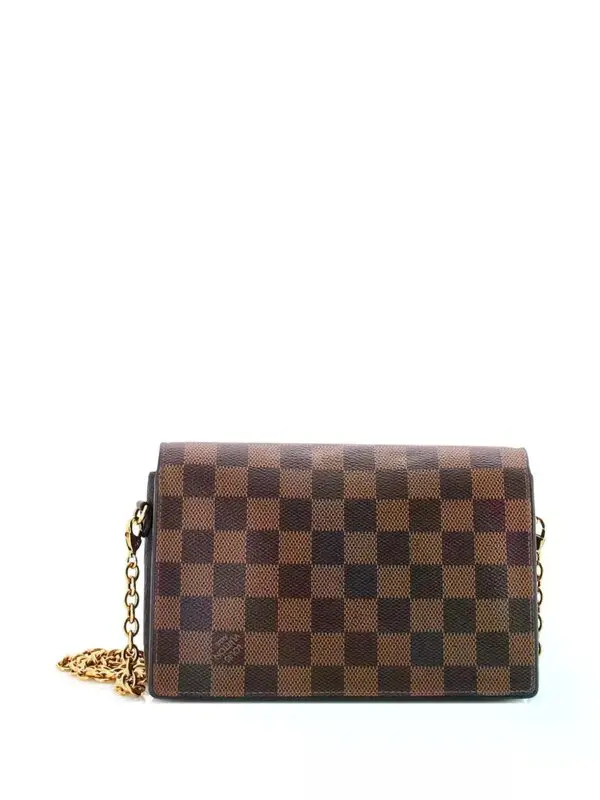 LOUIS VUITTON Vavin Chain Wallet Nm Damier With Leather Crossbody Bag - Brown