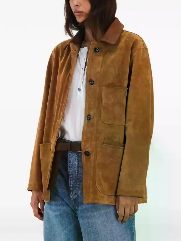 FORTELA Suede Leather Jacket - Brown