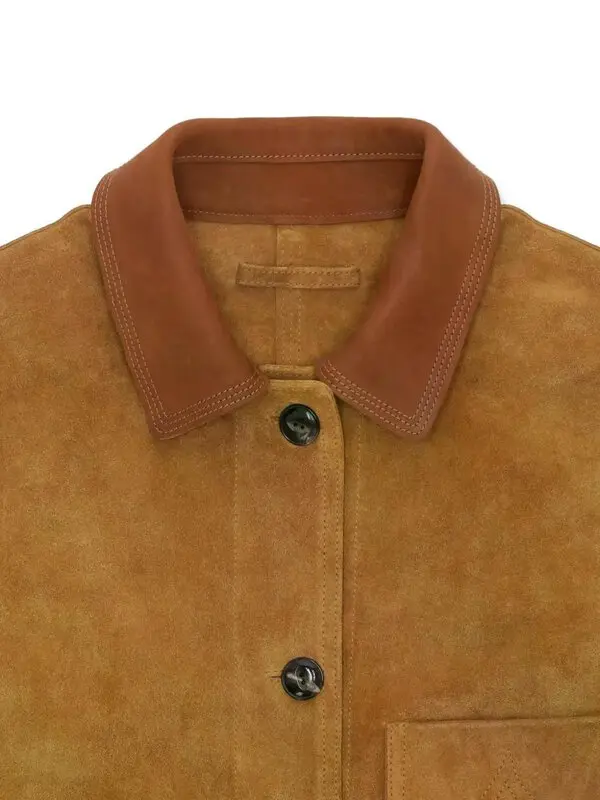 FORTELA Suede Leather Jacket - Brown
