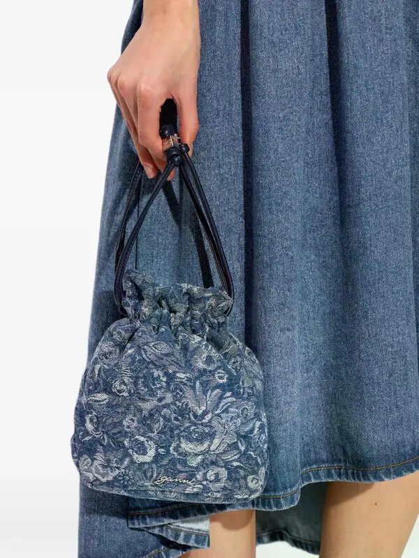 GANNI Floral-pattern Drawstring Tote Bag