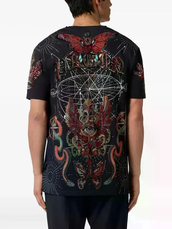 Philipp Plein Round Neck T-shirt Tattoo Stones