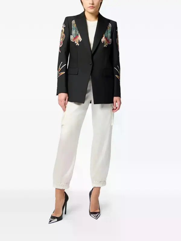 Philipp Plein Buttoned Embroidered Blazer