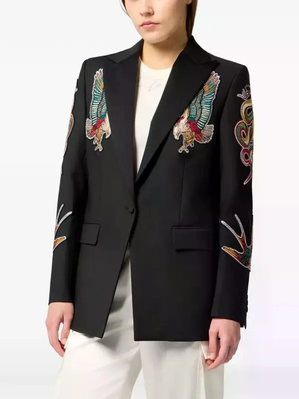 Philipp Plein Buttoned Embroidered Blazer