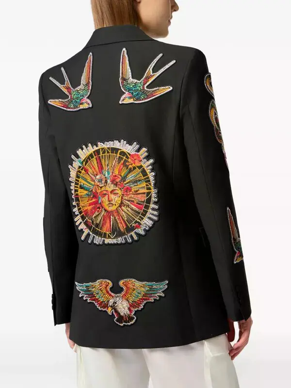 Philipp Plein Buttoned Embroidered Blazer
