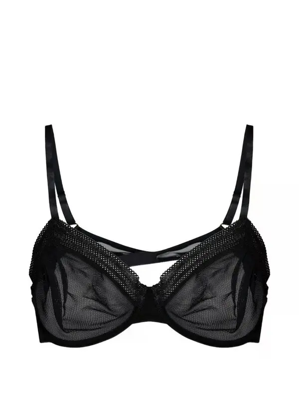 Hanro Lace-trim Bra - Black