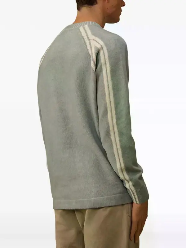 C.P. COMPANY Crew-neck Sweater With Stripe Detail - Grey
