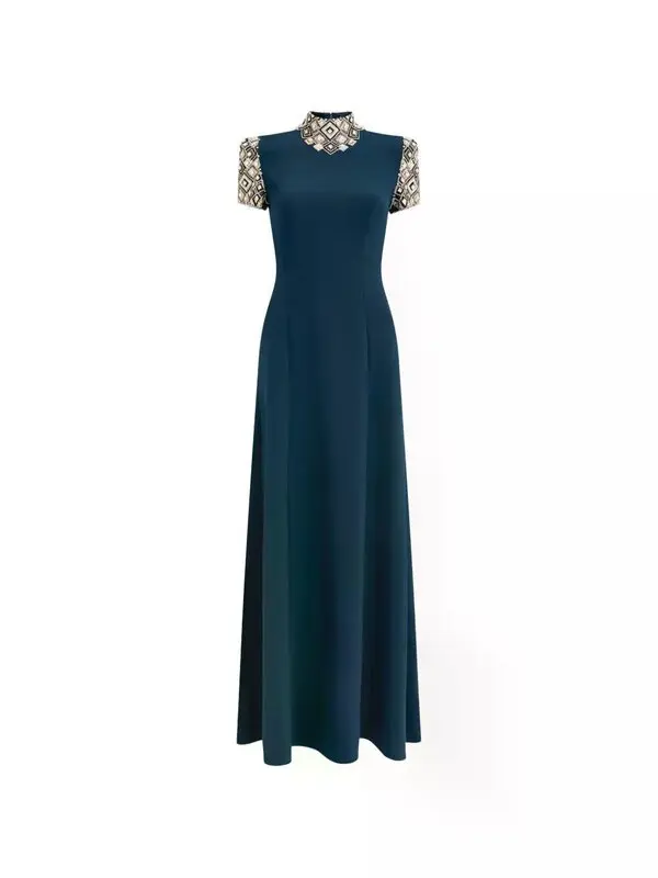 Jenny Packham Pricile Embellished Maxi Dress - Blue