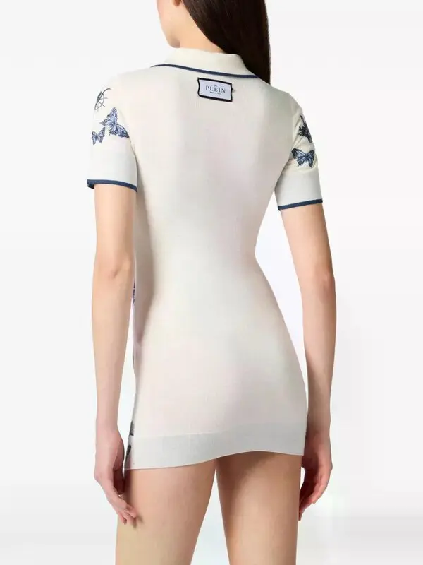 Philipp Plein Butterfly-embroidered Mini Dress