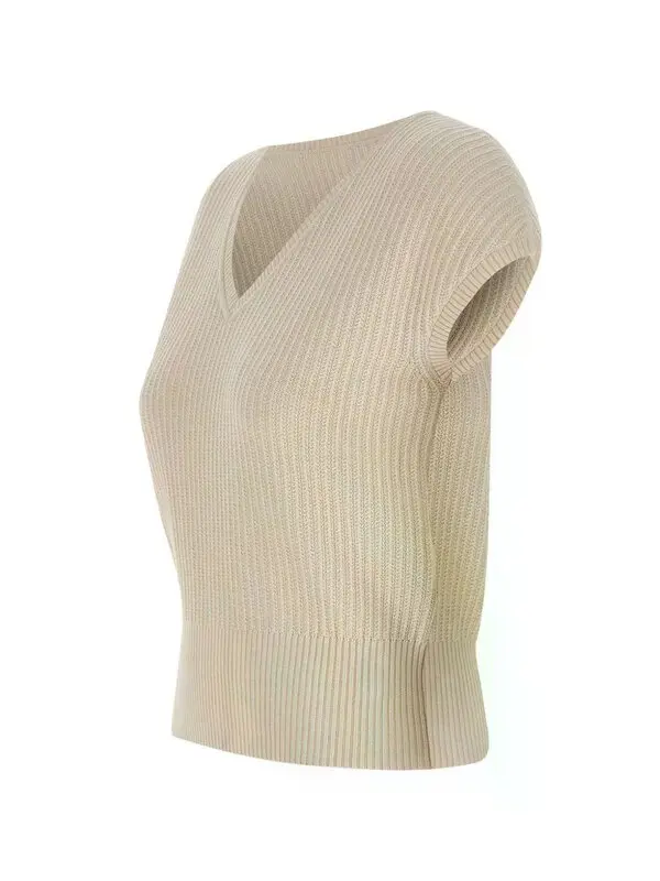 Eleventy V-neck Sleeveless Knit Top