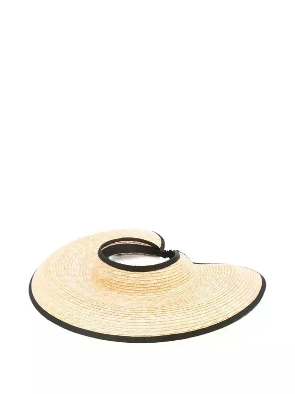 Borsalino Trimmed Straw Visor