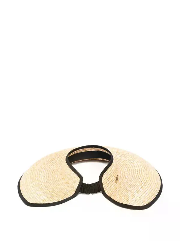 Borsalino Trimmed Straw Visor