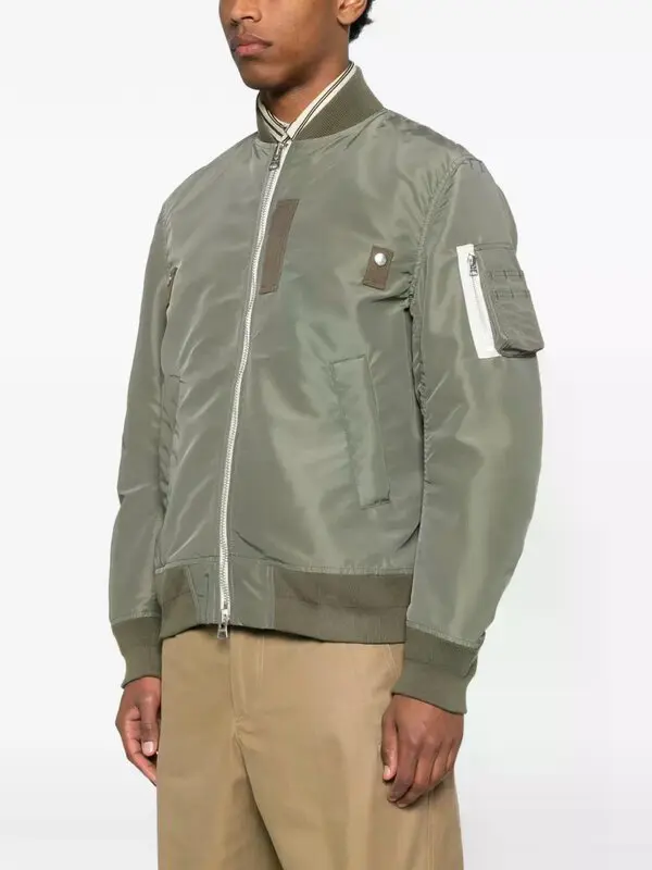 Sacai Zip Bomber Jacket - Green