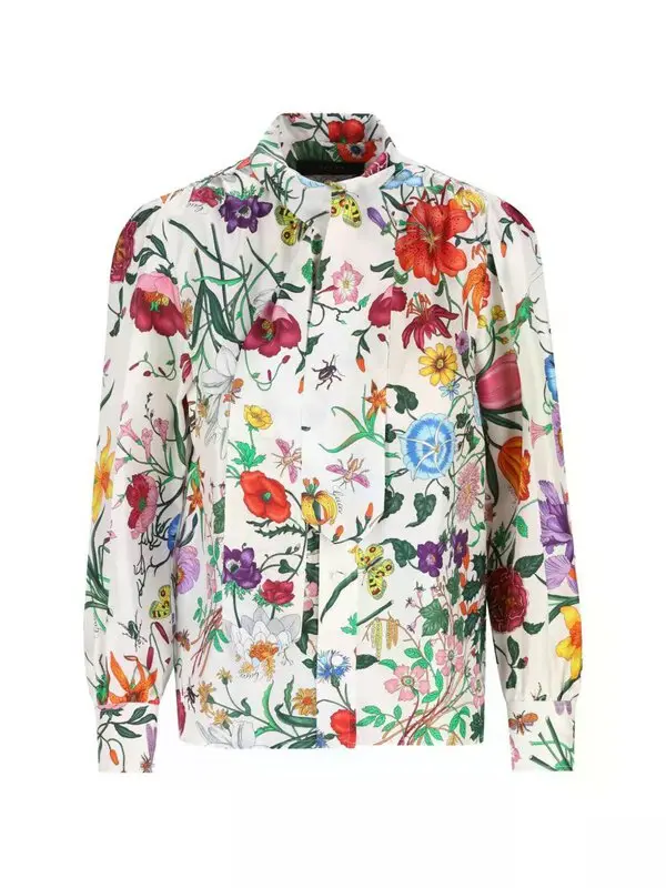 Gucci Printed Silk Twill Shirt