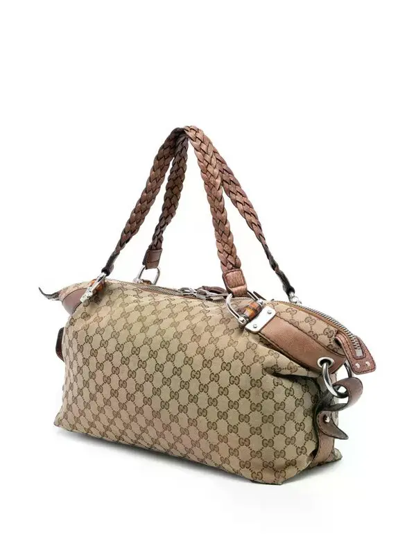 Gucci Gg Canvas Bamboo Bar Tote Bag