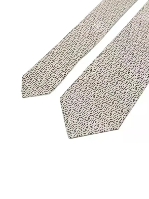 Emporio Armani Geometric Pattern Silk Neck Tie