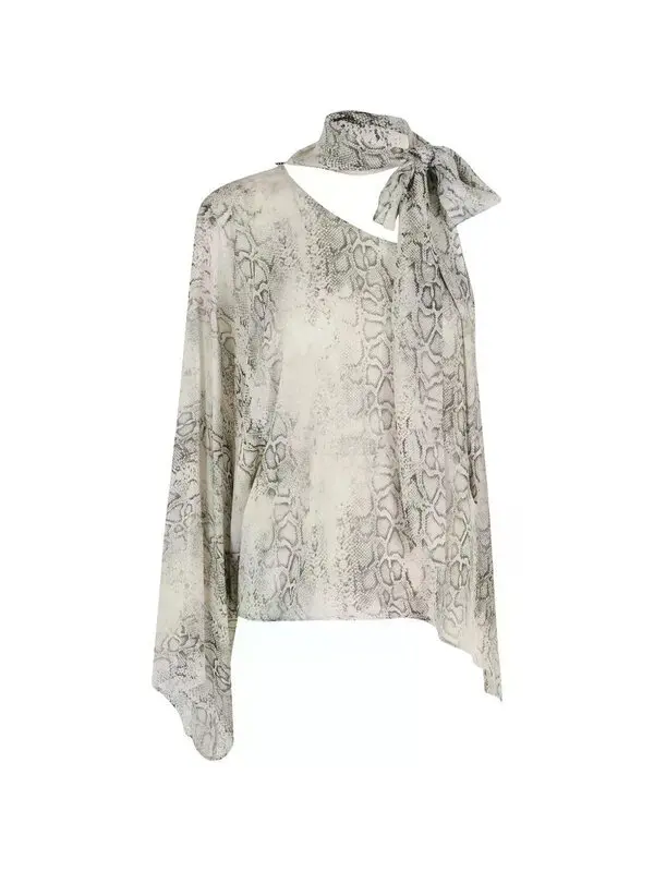 Federica Tosi One-shoulder Snake-print Blouse