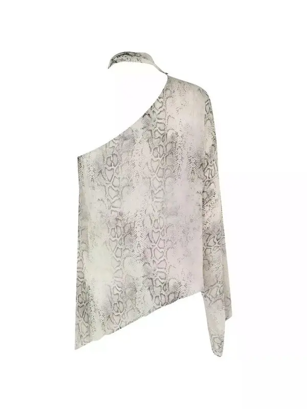 Federica Tosi One-shoulder Snake-print Blouse