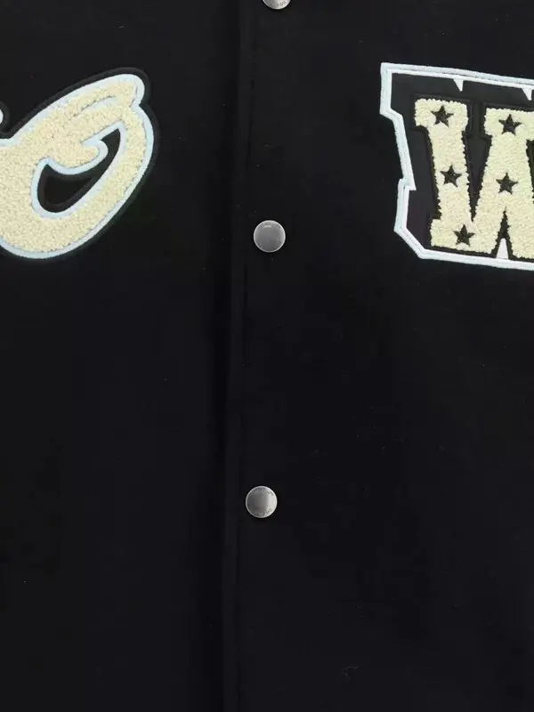 Off-White Star Logo Varsity Bomber Jacket - Black