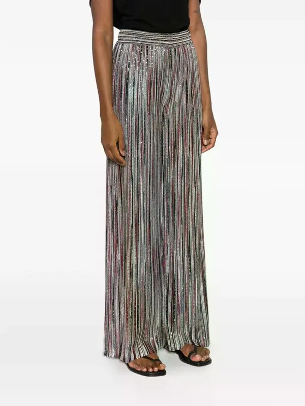 Missoni Striped Pattern Crystal Embellished Trousers