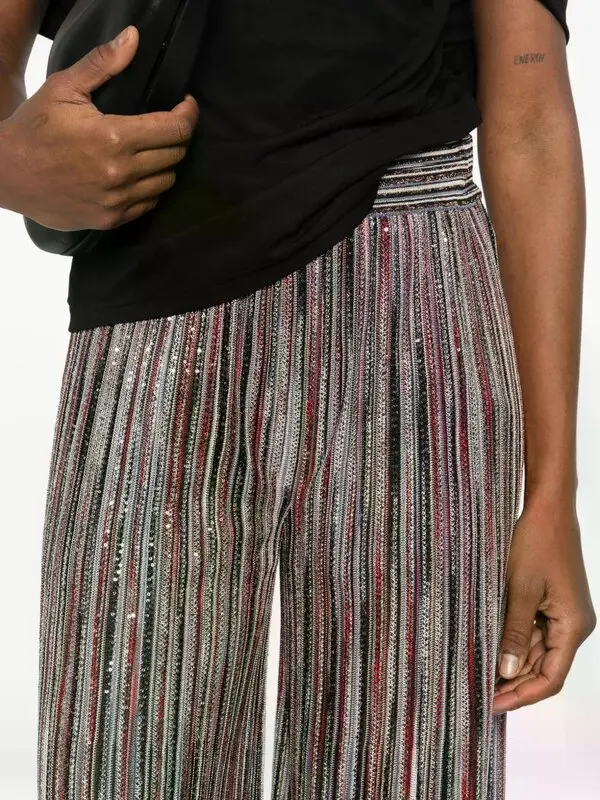 Missoni Striped Pattern Crystal Embellished Trousers
