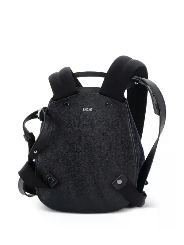 Dior Saddle Oblique Canvas Mini Backpack - Black