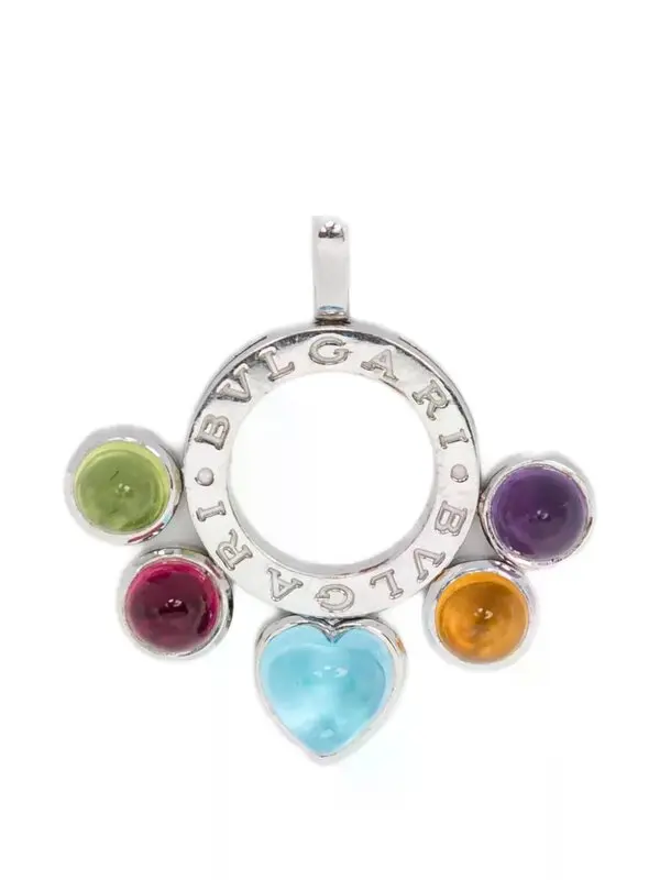 BVLGARI 18kt White Gold Allegra Charm - Silver
