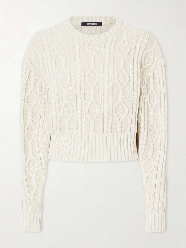 Jacquemus Amelo Cable-knit Cotton Sweater