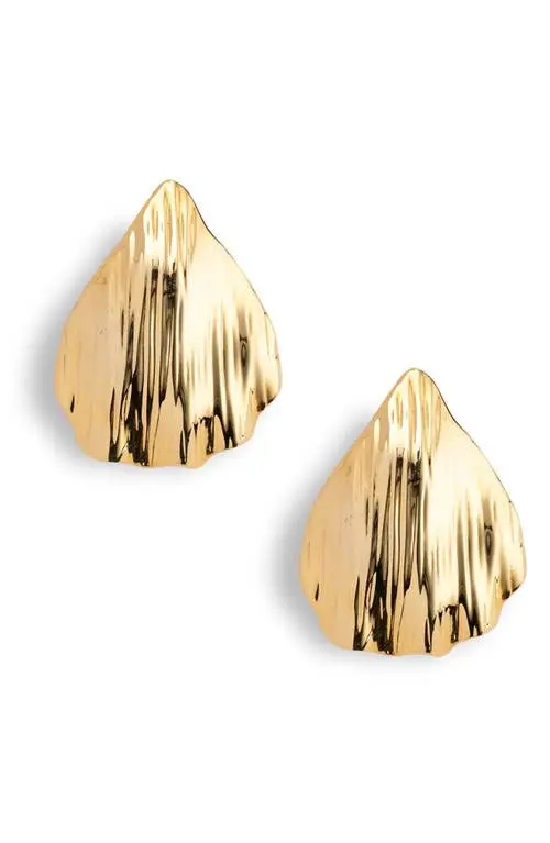 NAVEDA Zaria Oversized Stud Earrings - Gold