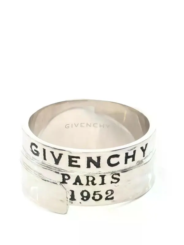 Givenchy 2010s Logo-engraved Ring - Silver