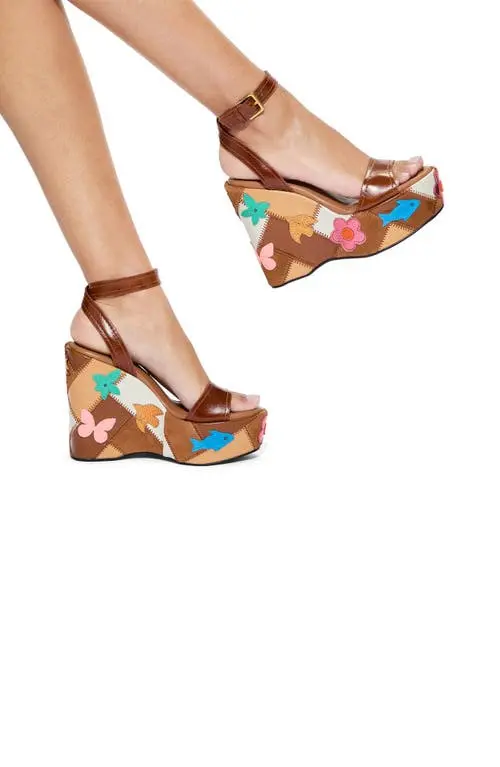 Kurt Geiger Patchwork Platform Wedge Sandals