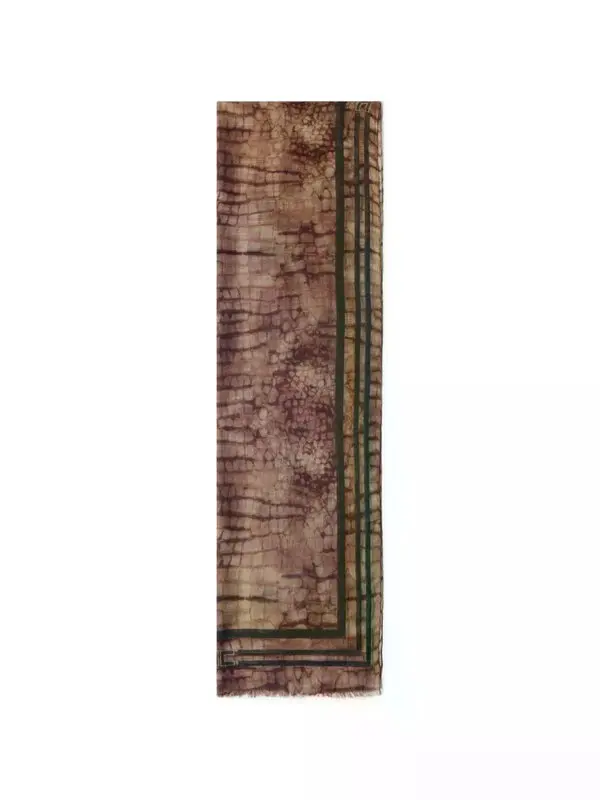 Elisabetta Franchi Logo Striped Scarf - Brown