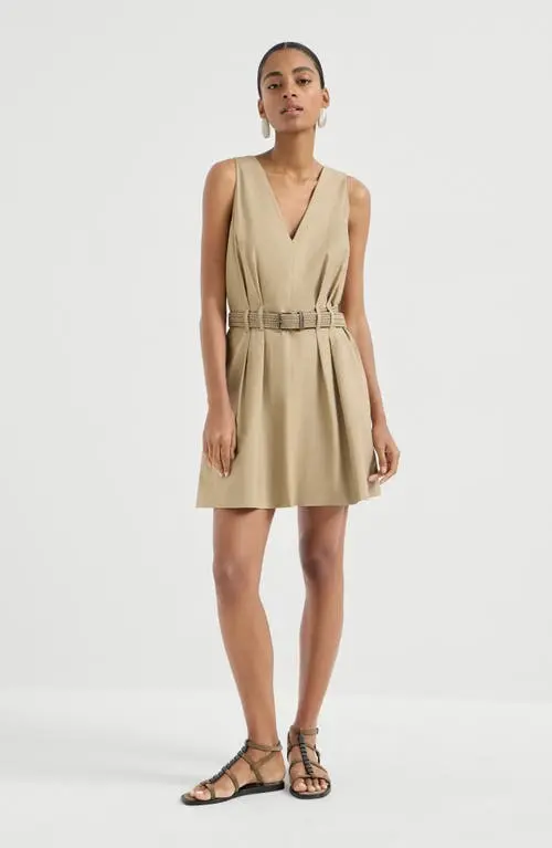 Brunello Cucinelli Belted Twill Dress