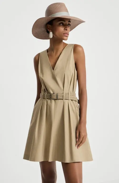 Brunello Cucinelli Belted Twill Dress