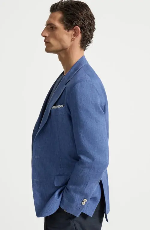 Brunello Cucinelli Linen Unconstructed Blazer - Denim
