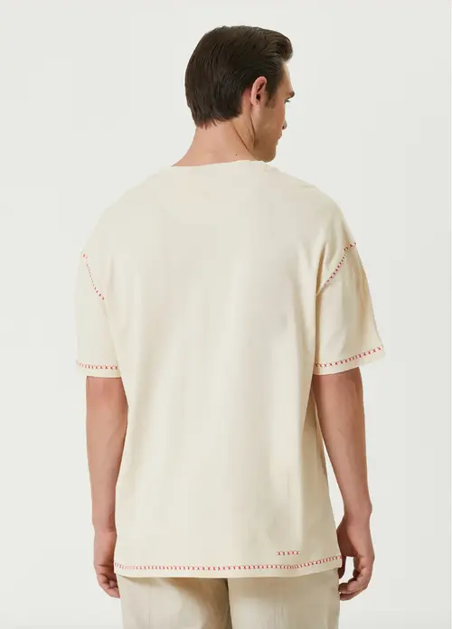 PCFG Pure Cotton Free Heaven Crochet T-shirt - Beige