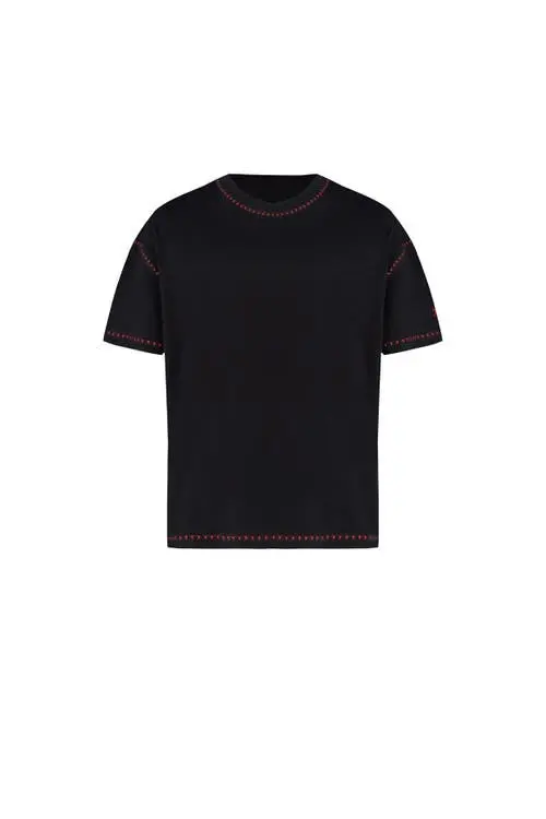 PCFG Pure Cotton Free Heaven Crochet T-shirt - Black