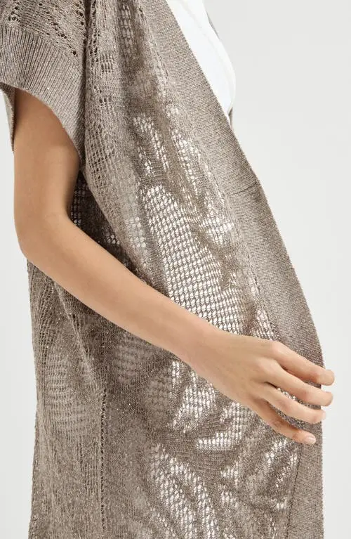 Brunello Cucinelli Dazzling Water Lilies Long Cardigan