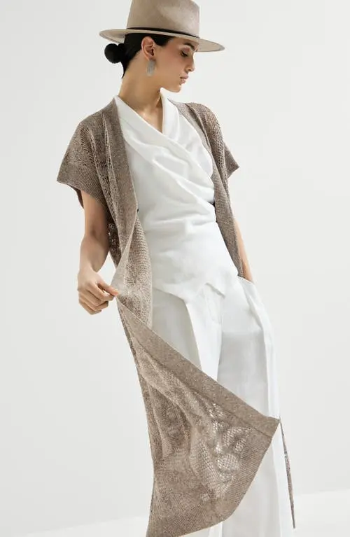 Brunello Cucinelli Dazzling Water Lilies Long Cardigan