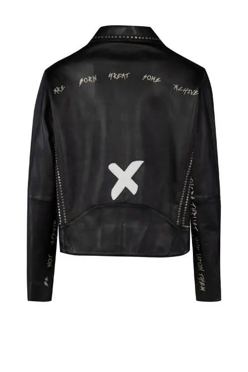 PCFG Leather Studded Biker Jacket