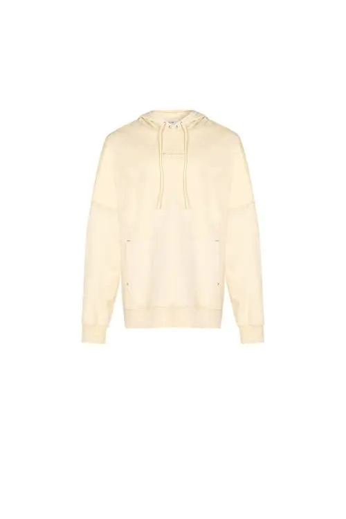 PCFG Cotton Hoodie With Drawstring Hood - Beige