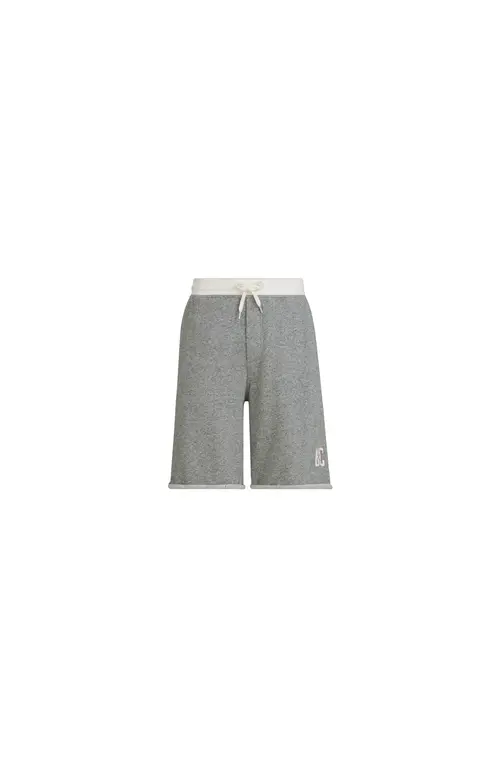 Brunello Cucinelli Cotton And Linen Mélange French Terry Bermuda Shorts With Logo - Grey