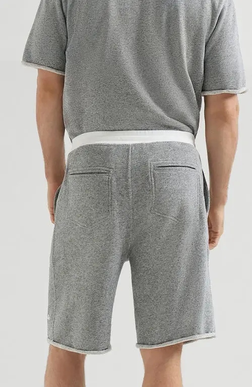 Brunello Cucinelli Cotton And Linen Mélange French Terry Bermuda Shorts With Logo - Grey
