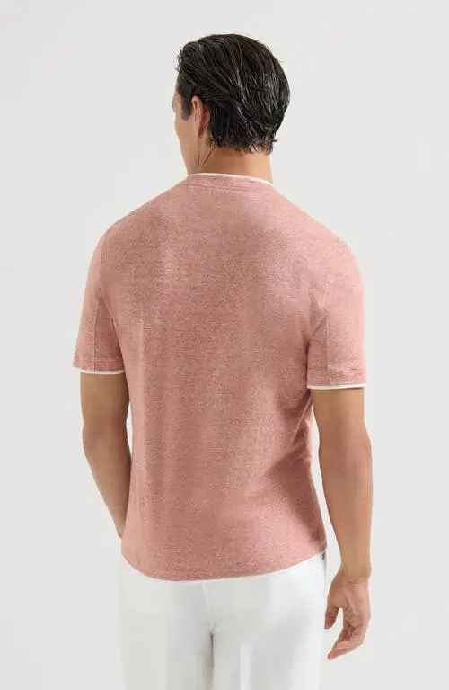 Brunello Cucinelli T-shirt With Faux-layering - Orange