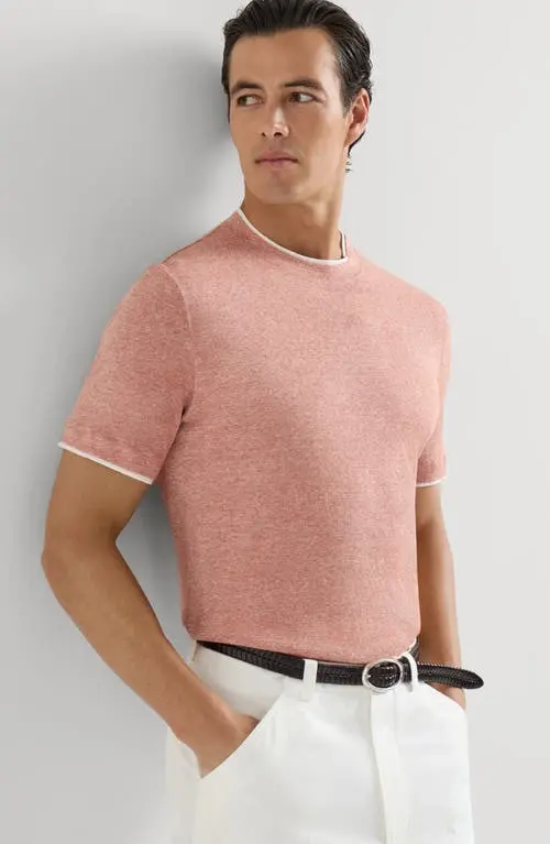 Brunello Cucinelli T-shirt With Faux-layering - Orange