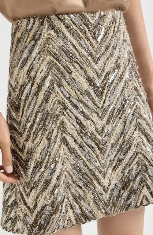 Brunello Cucinelli Mini Skirt With Chevron Embroidery