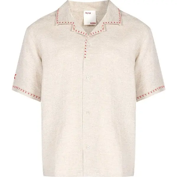 PCFG Linen Blend Free Heaven Linen Shirt - Beige
